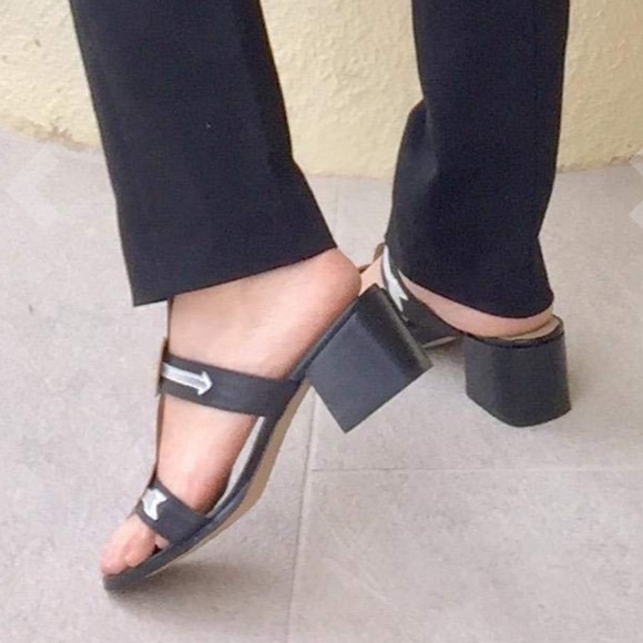 Shopbop | Shoes | Hearts Leather Chunky Block Kitten Heel Sandal | Poshmark